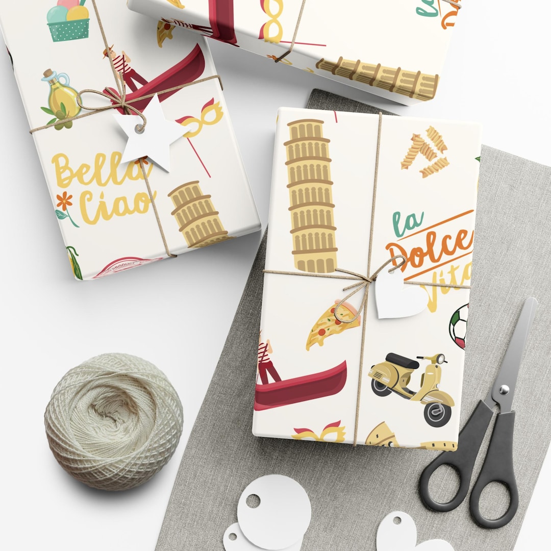 Italian-themed Gift Wrap Papers, Perfect for Holidays, Birthdays ...