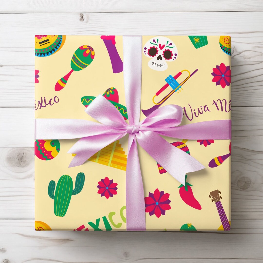 Mexican Fiesta Wrapping Paper Roll and Sheets, Cinco De Mayo Gift ...