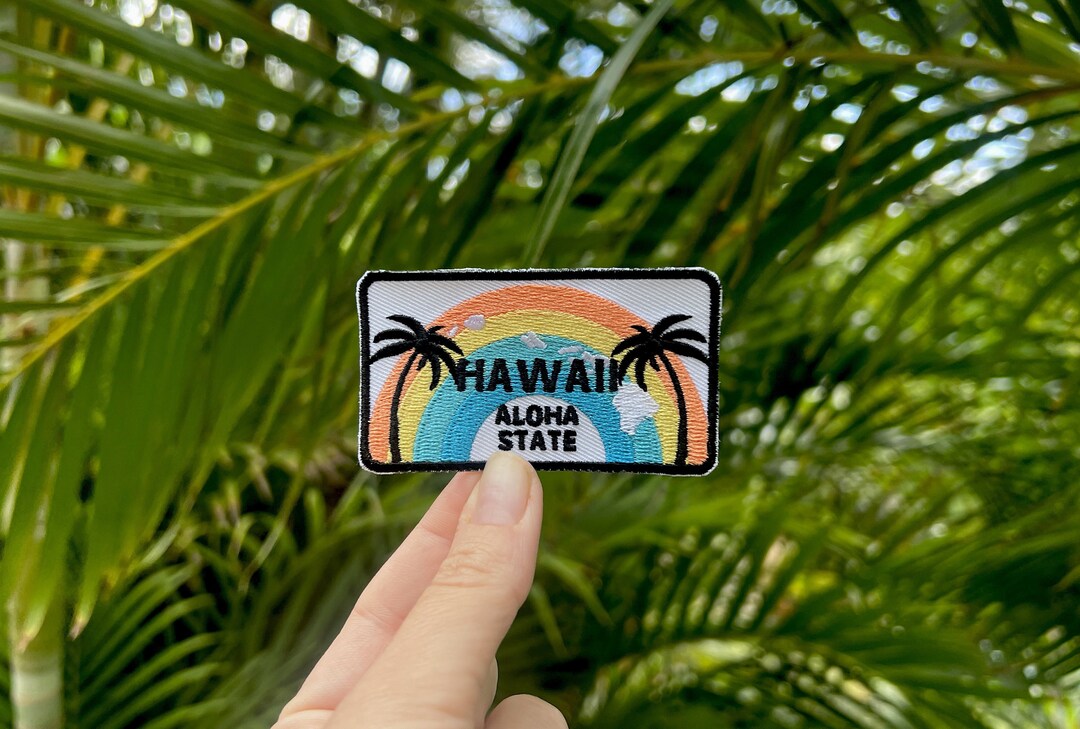 Hawaii Embroidered Iron on Patch, Sew on Applique, Aloha State Souvenir ...