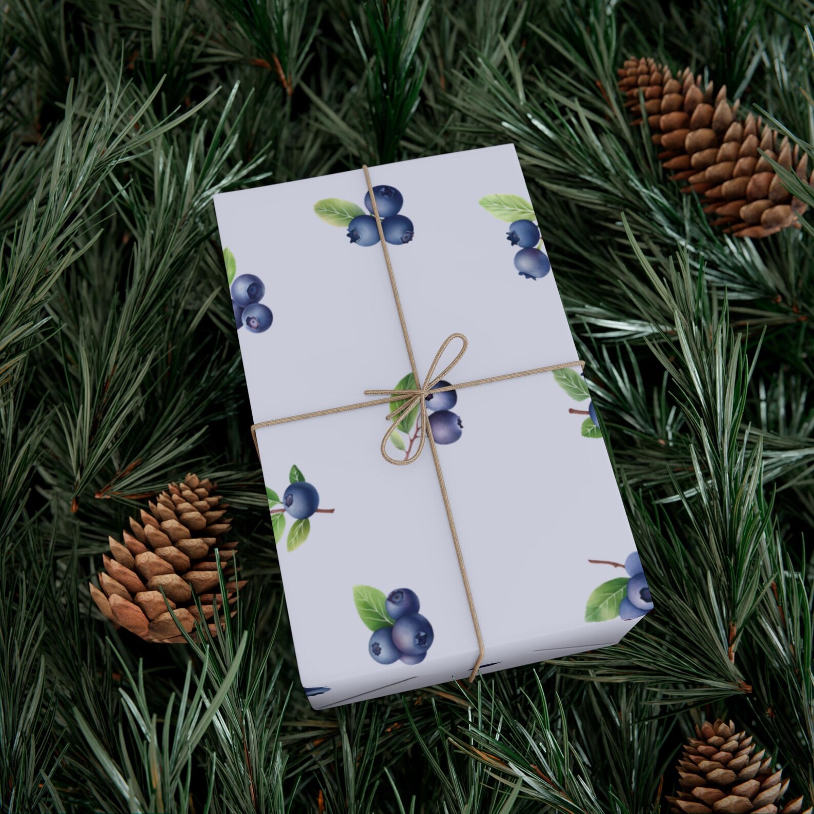 Blueberry Gift Wrap Sheets, Blueberries Paper, Botanical Fruit Design ...