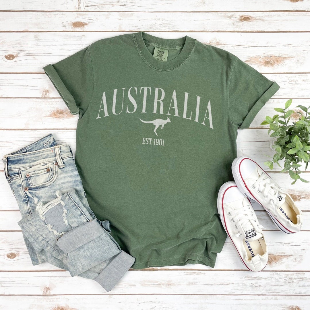 Australia Crewneck Comfort Colors T Shirt, Aussie Tshirt Souvenir Gift ...