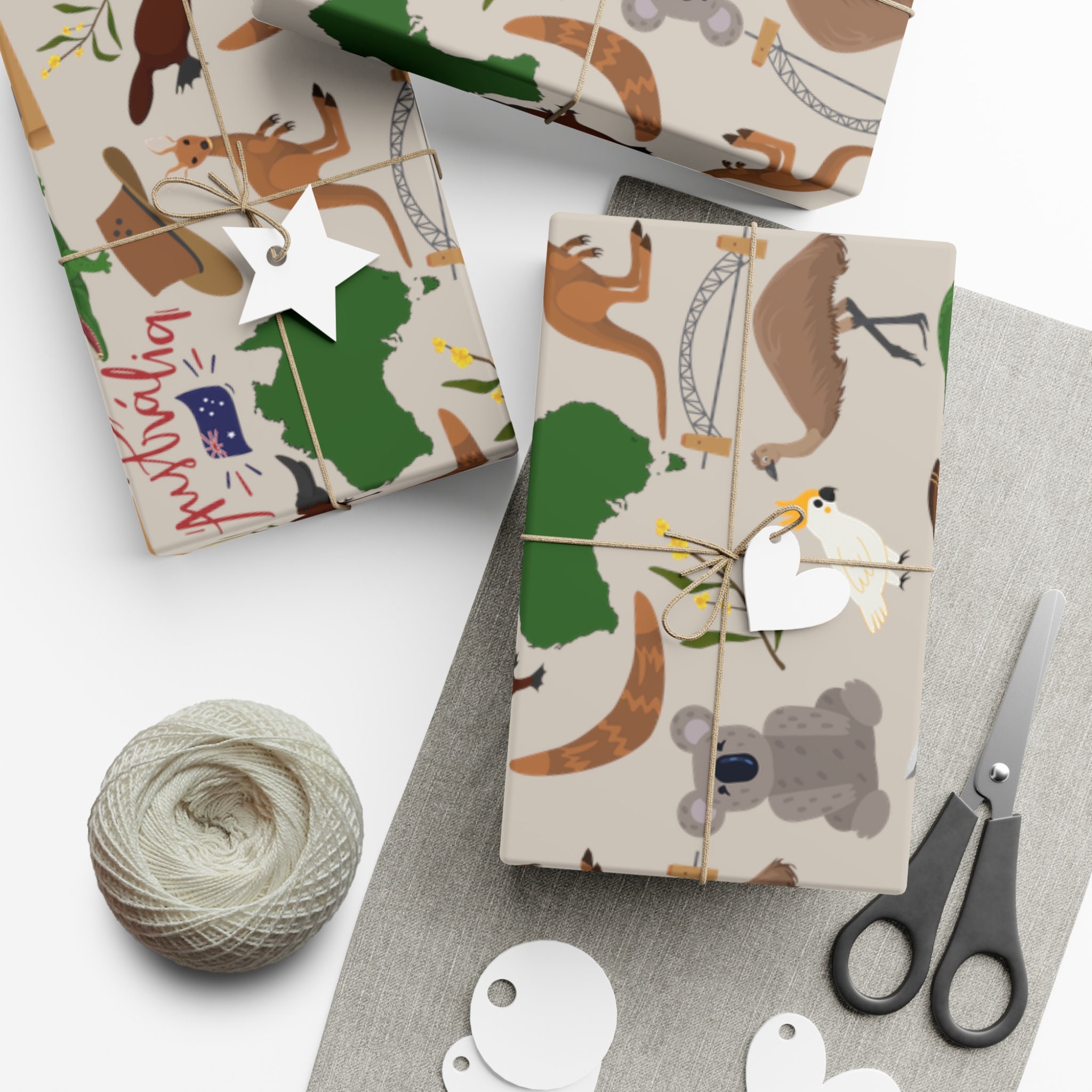 Australia Animal Wrapping Paper Roll and Sheets, Koala Birthday Party ...