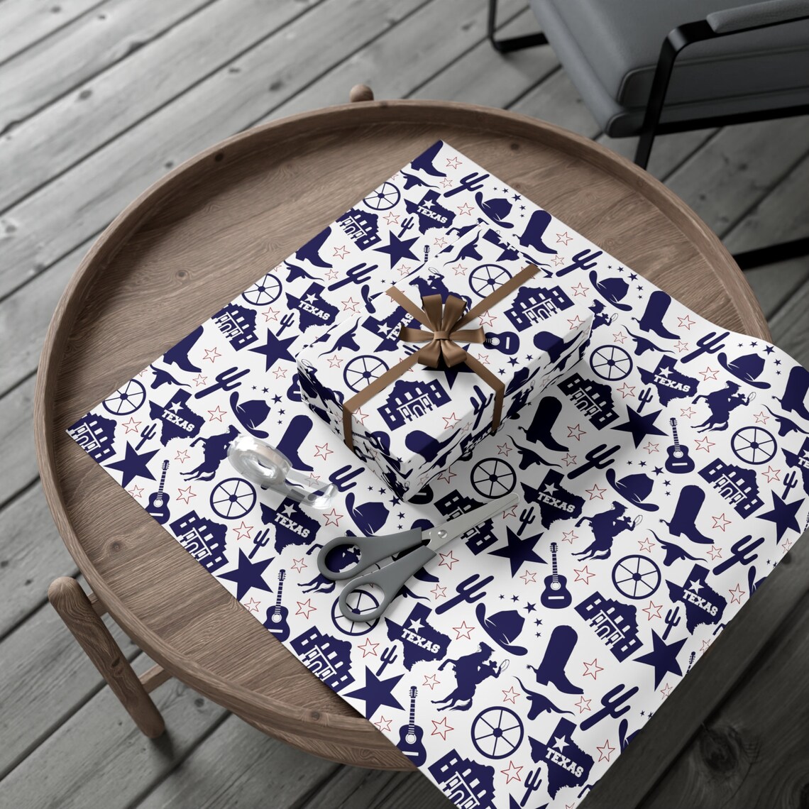Texas Birthday Wrapping Paper Roll and Sheets, Country Theme Gift Wrap ...