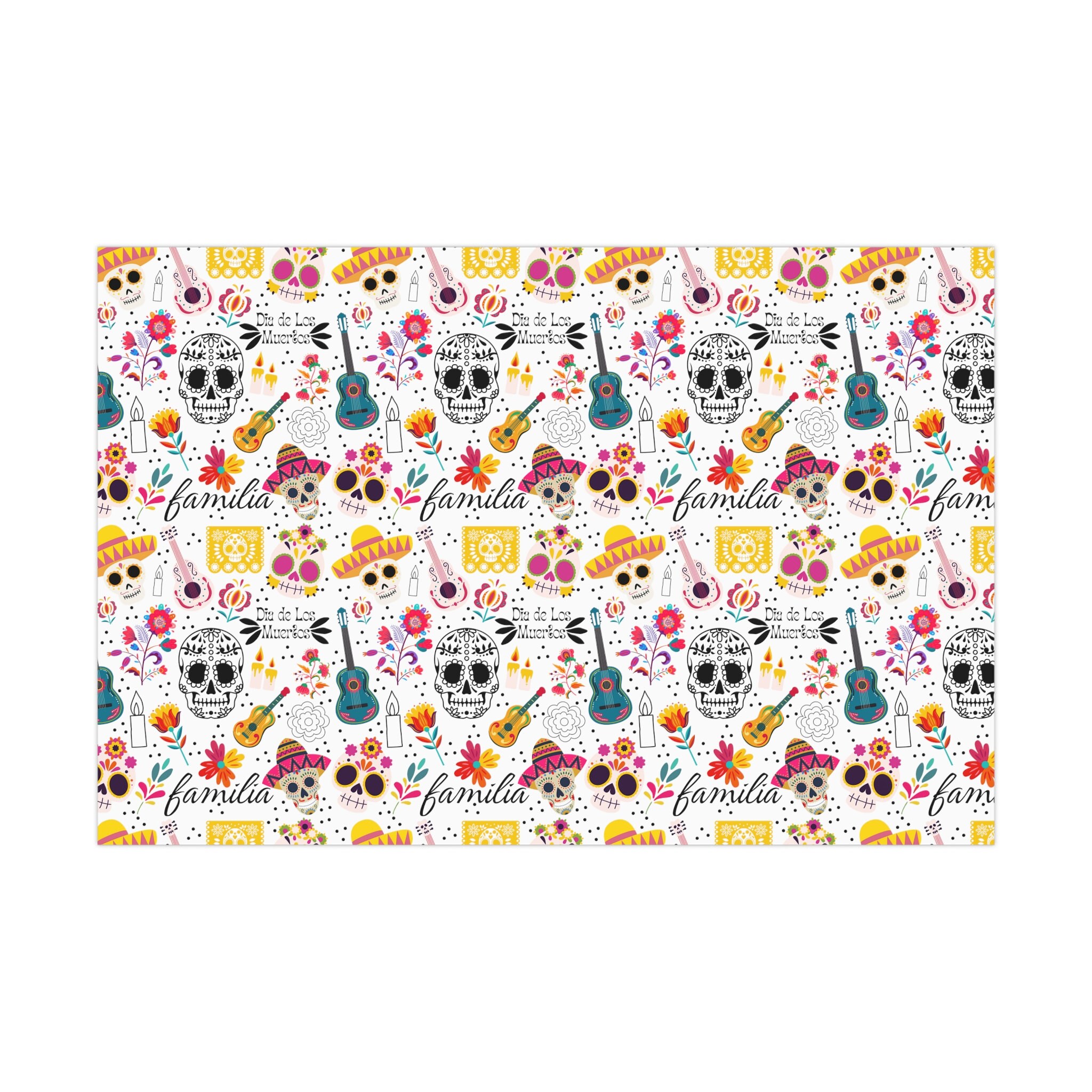 Dia De Los Muertos Day of the Dead Wrapping Paper, Sugar Skull ...