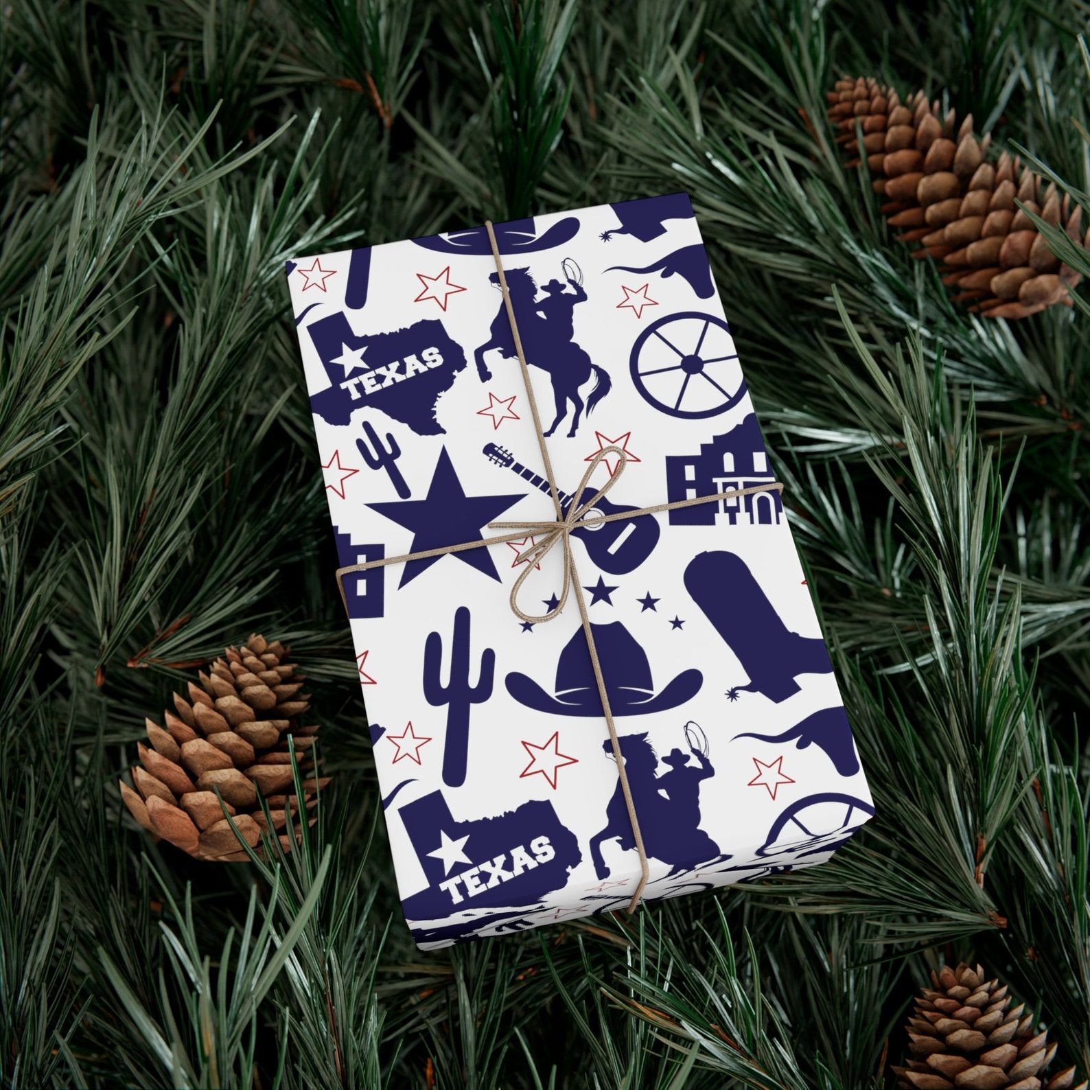 Texas Birthday Wrapping Paper Roll and Sheets, Country Theme Gift Wrap ...