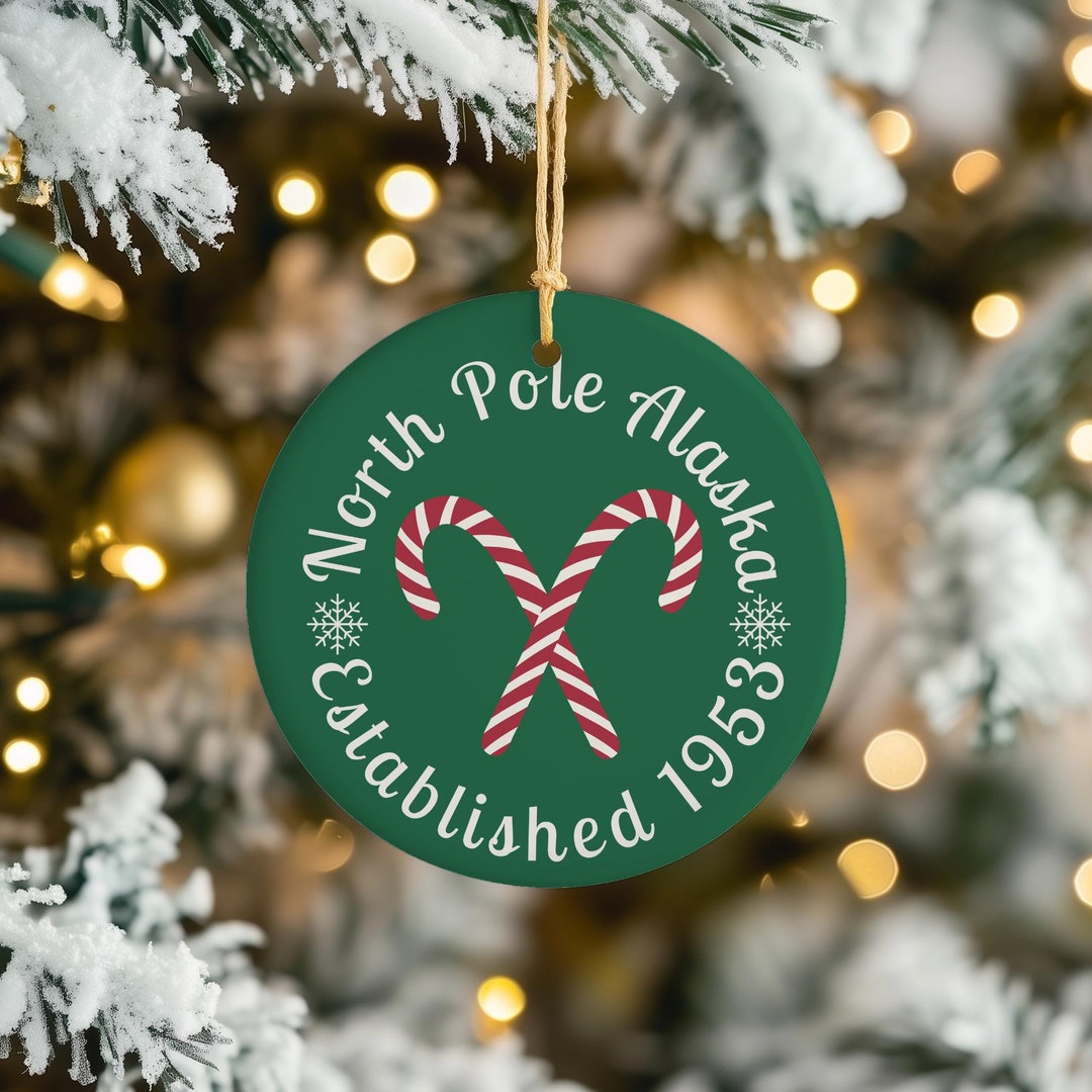North Pole Alaska Christmas Tree Ornament, AK Souvenir, Travel Agent ...