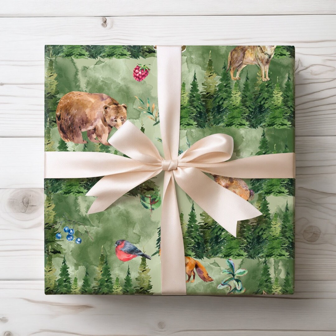 Forest Wrapping Paper Roll and Sheets, Dark Cottagecore Gift, Botanical ...