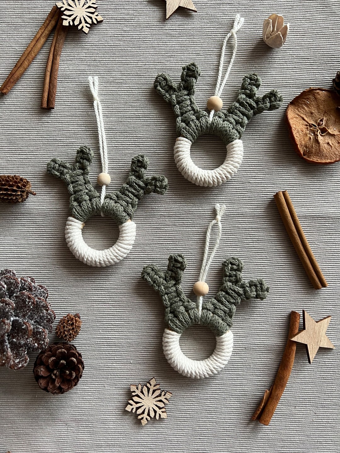 Macrame Reindeer Gift Idea Tree Decorations Christmas - Etsy