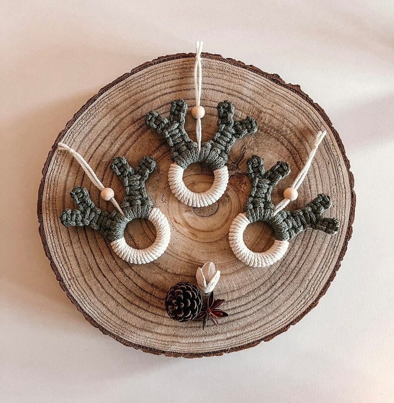Macrame Reindeer Gift Idea Tree Decorations Christmas - Etsy