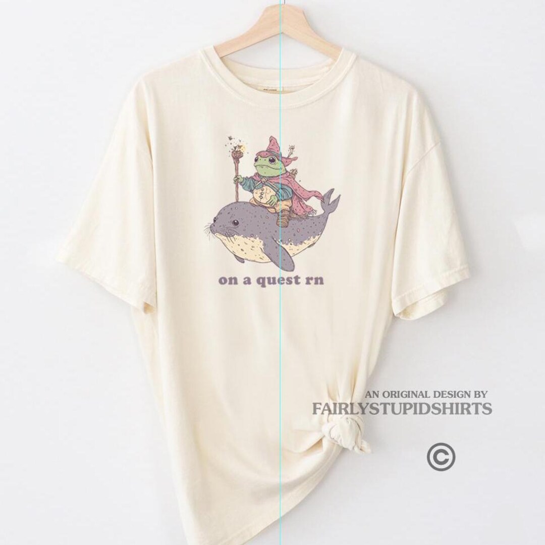 Comfort Colors Weirdcore T-shirt: Frog Wizard Riding Narwhal - Etsy