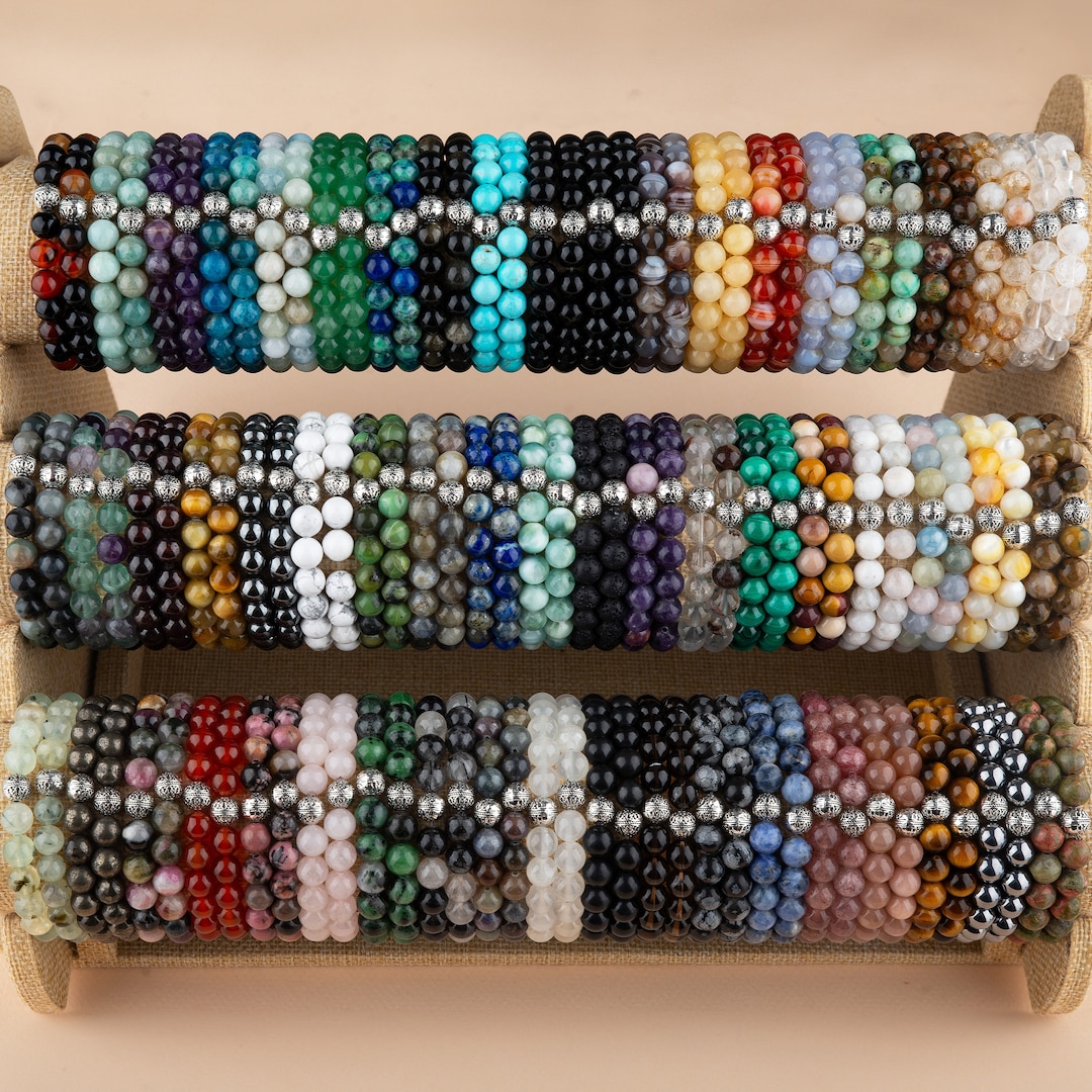 Healing Crystal Bracelet, Natural Gemstone Bracelet, Gemstone Beads ...