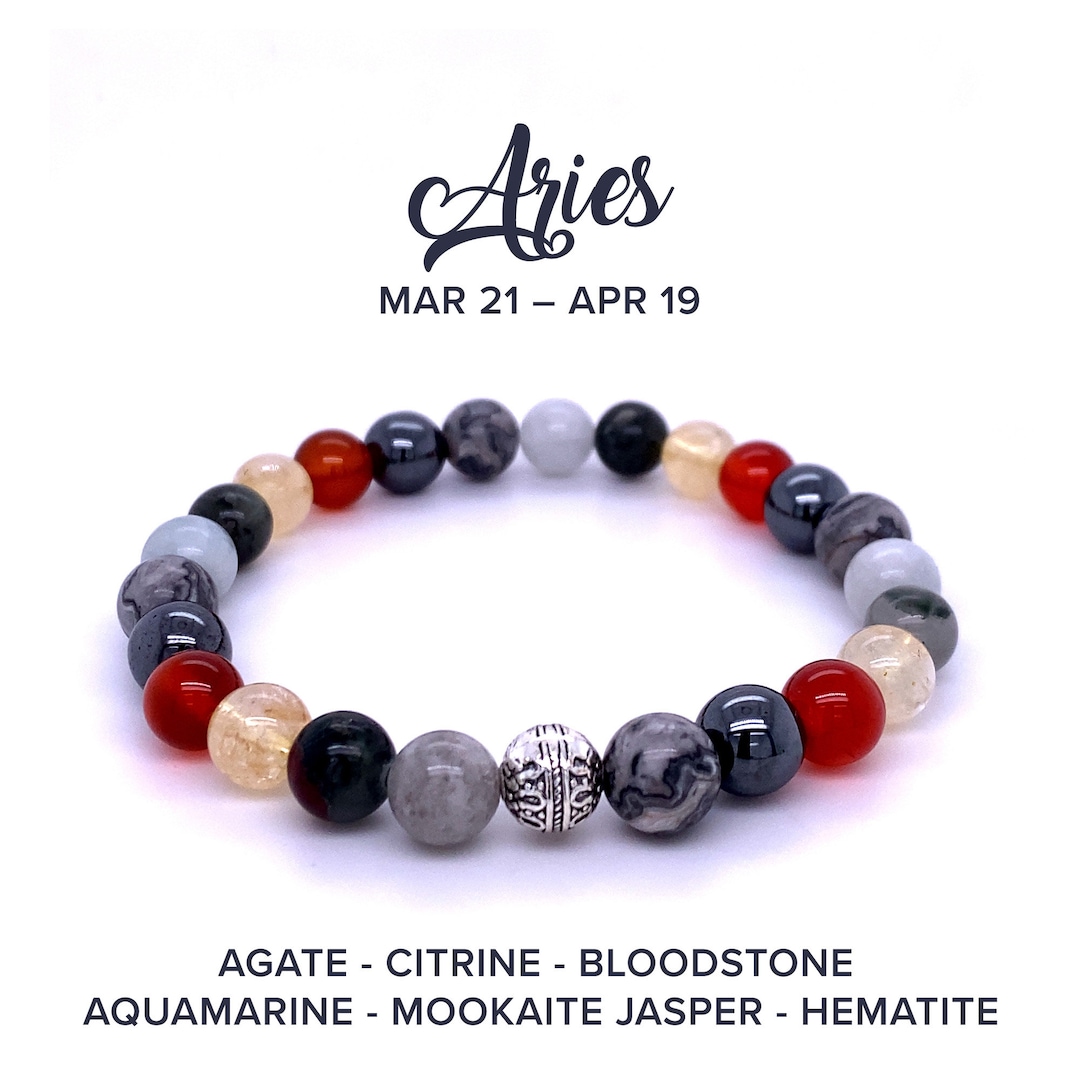 Aries Zodiac Bracelet, Aries Crystal Bracelet, Aries Birthstone ...