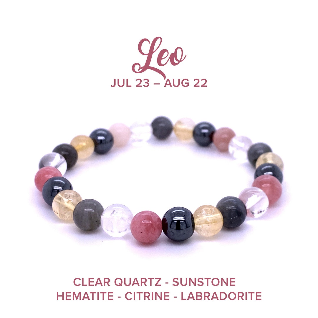 Leo Crystal Bracelet, Leo Healing Crystals, Leo Zodiac Bracelet, Leo ...