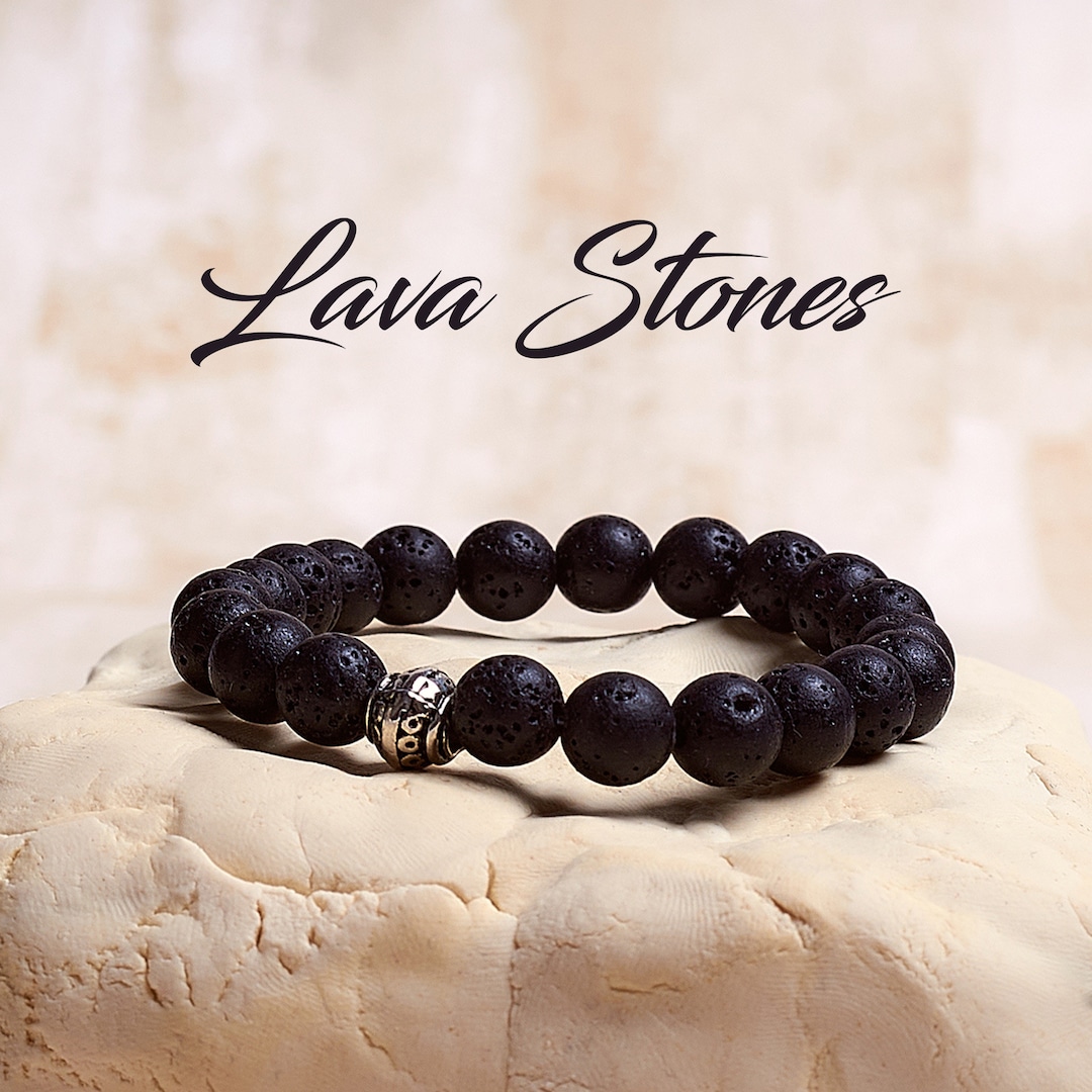 Lava Stone Crystal Bracelet, Healing Crystal Bracelet, Lava Stone ...