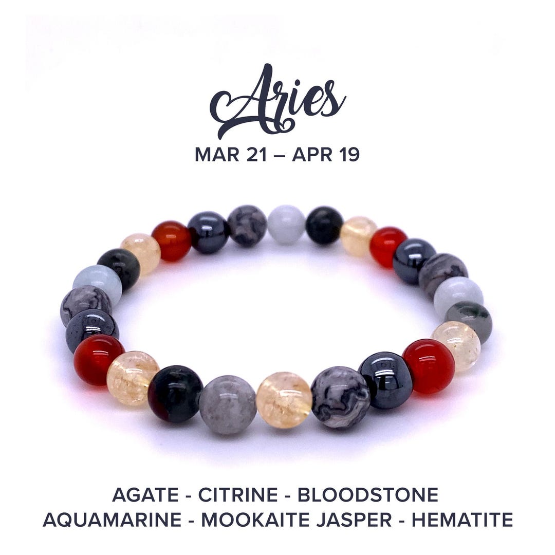 Aries Zodiac Bracelet, Aries Crystal Bracelet, Aries Birthstone ...