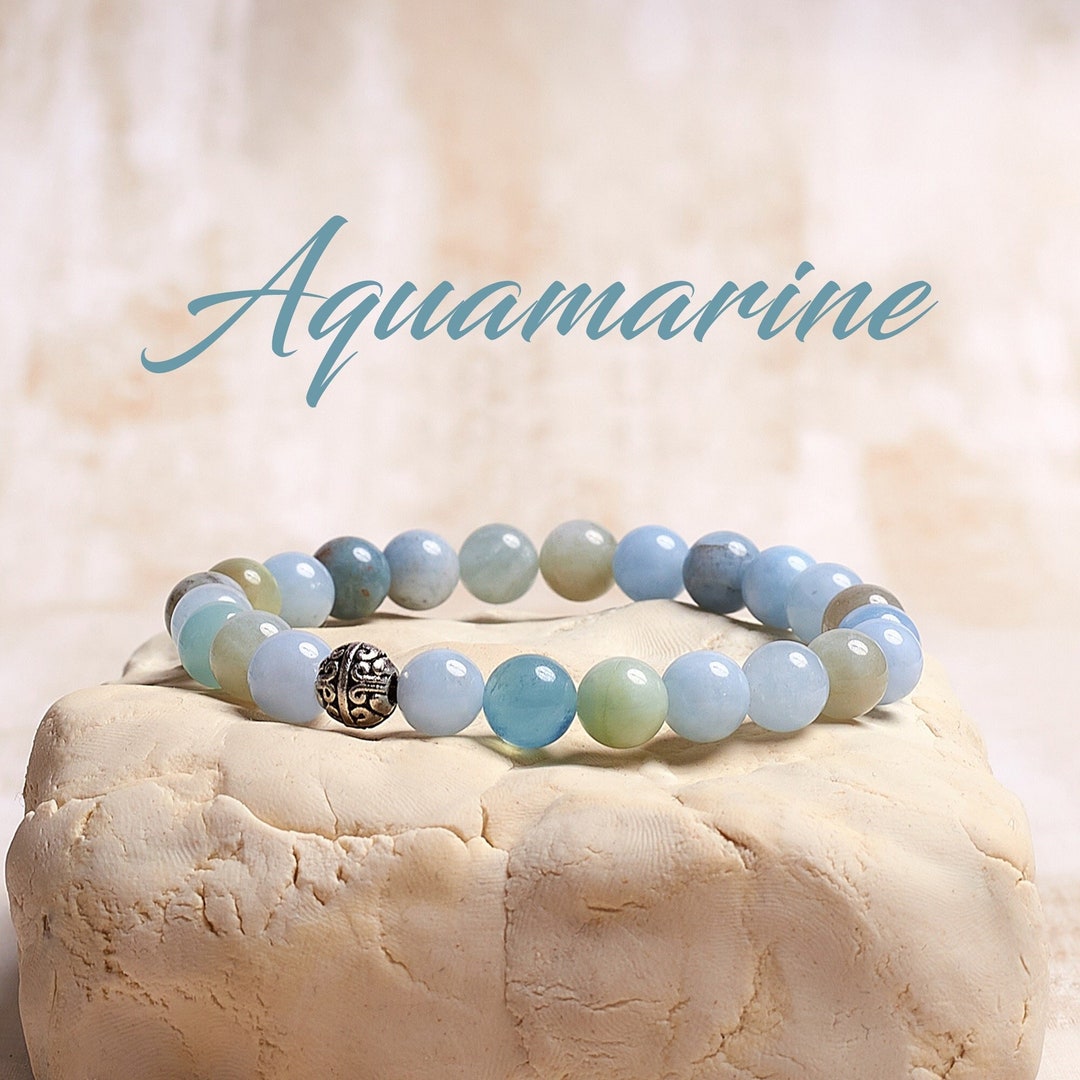 Aquamarine Crystal Bracelet, Emotional Healing and Balance, Calming ...