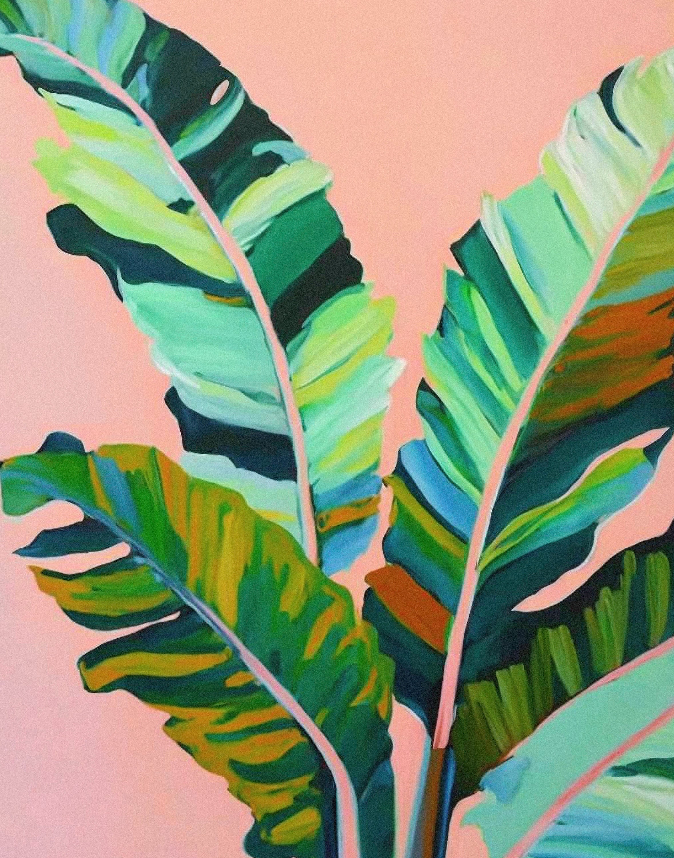 Printable Set of 3 Pink Flower Art Print Pink and Green - Etsy