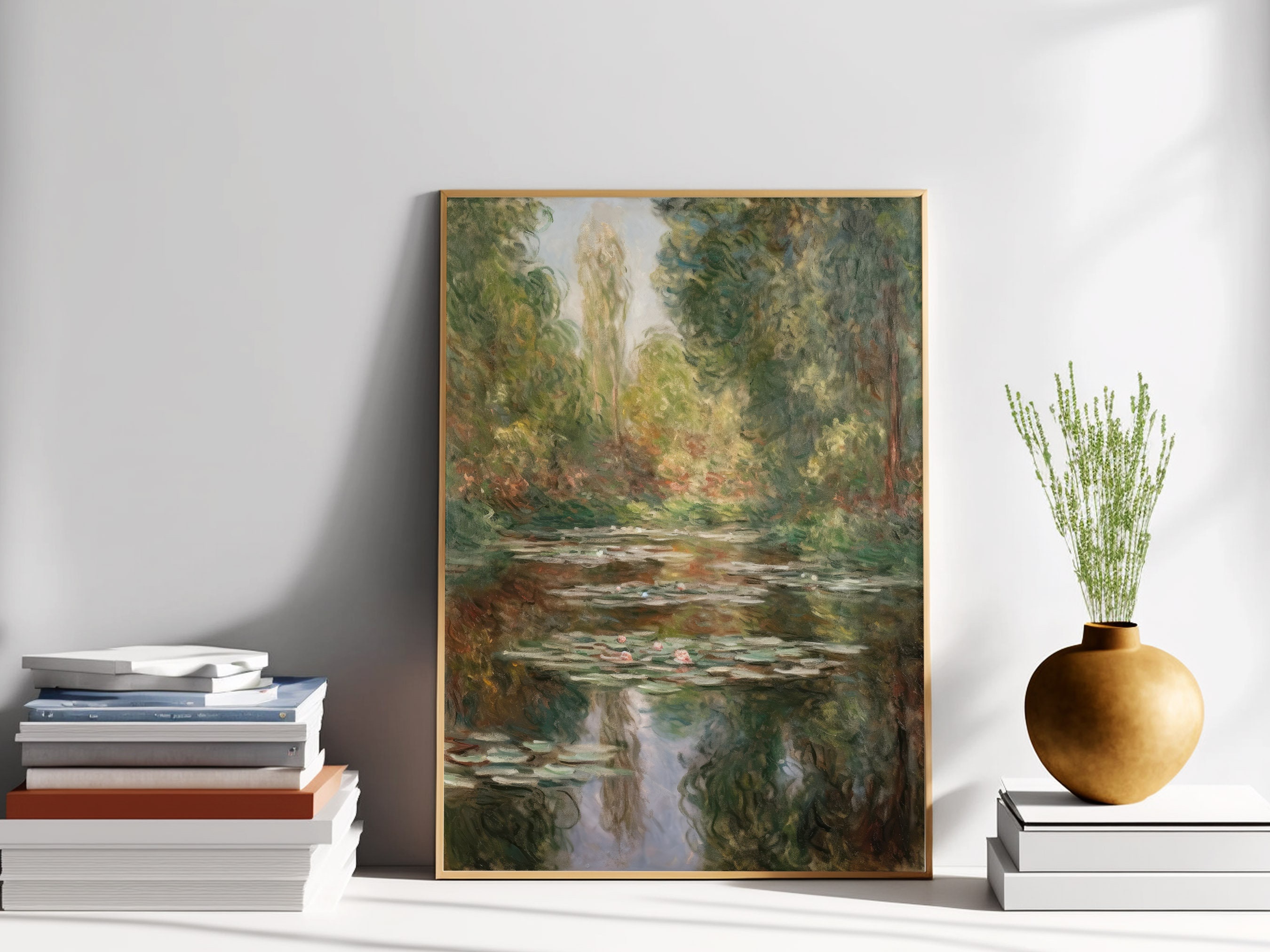 Printable Impressionist Painting of a French Traditional Pond With Lily ...