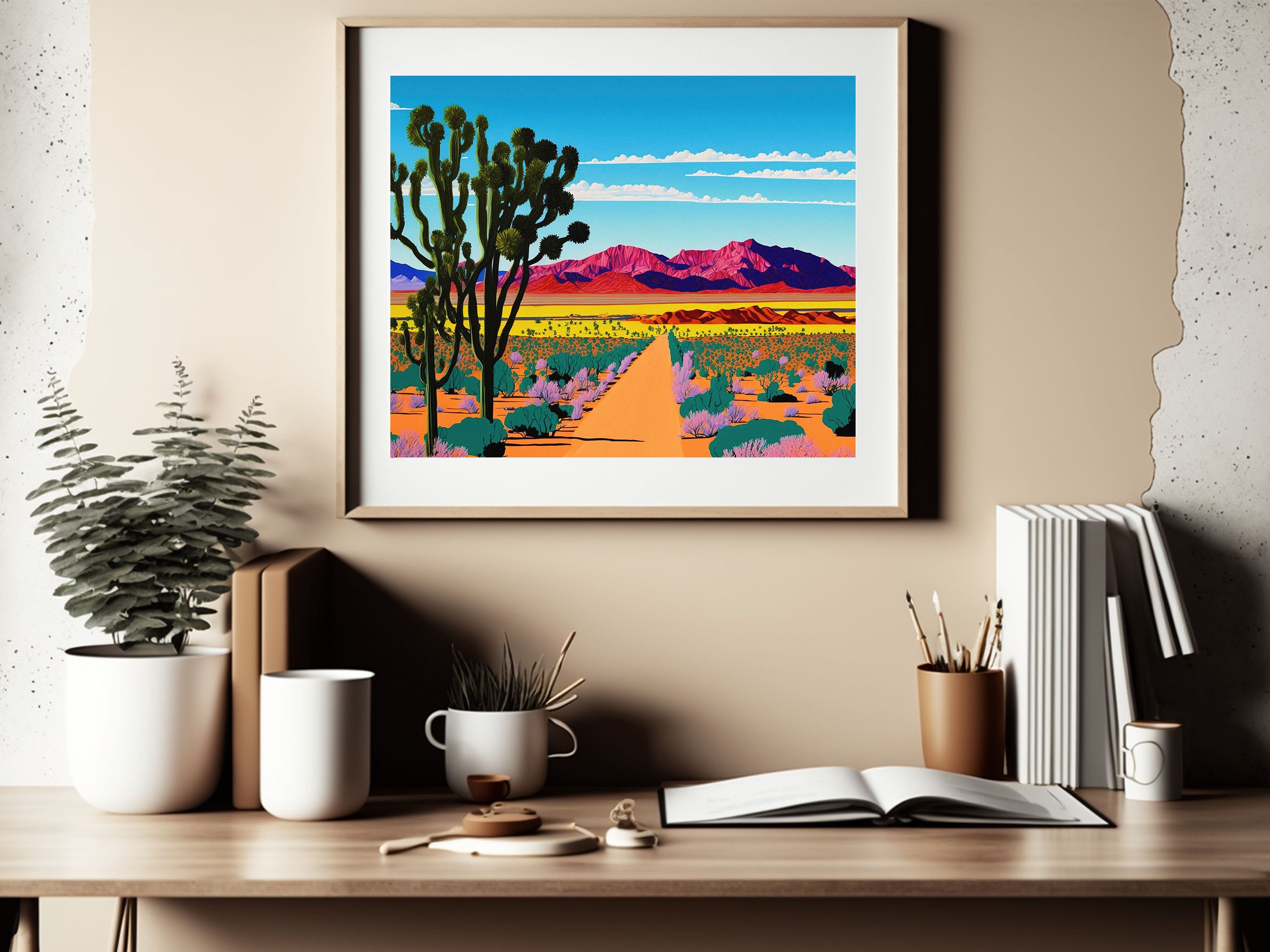 Printable Desert Boho Art, Modern Art Print, Colorful Desert Art, Boho ...