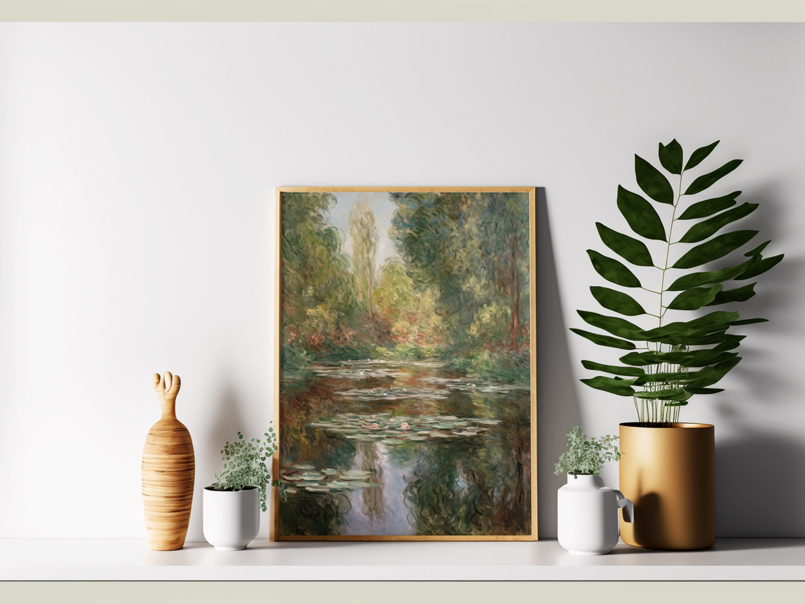 Printable Impressionist Painting of a French Traditional Pond With Lily ...