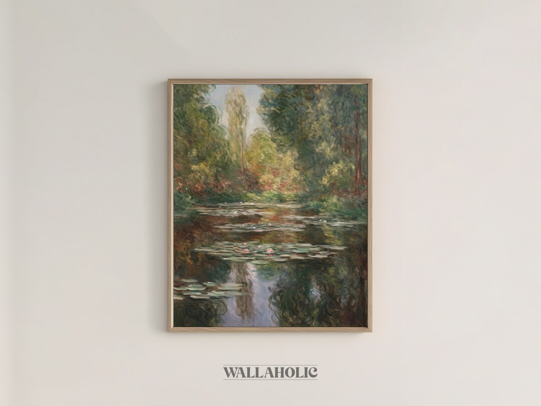 Printable Impressionist Painting of a French Traditional Pond With Lily ...