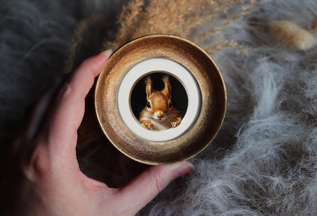 Squirrel Portrait in Celestial Sun Frame Miniature Woodland Animal ...