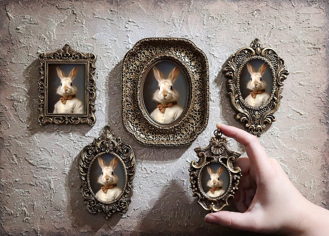 Bunny Rabbit Hare Wall Art Nature Art Print Small Framed Miniature Oil ...
