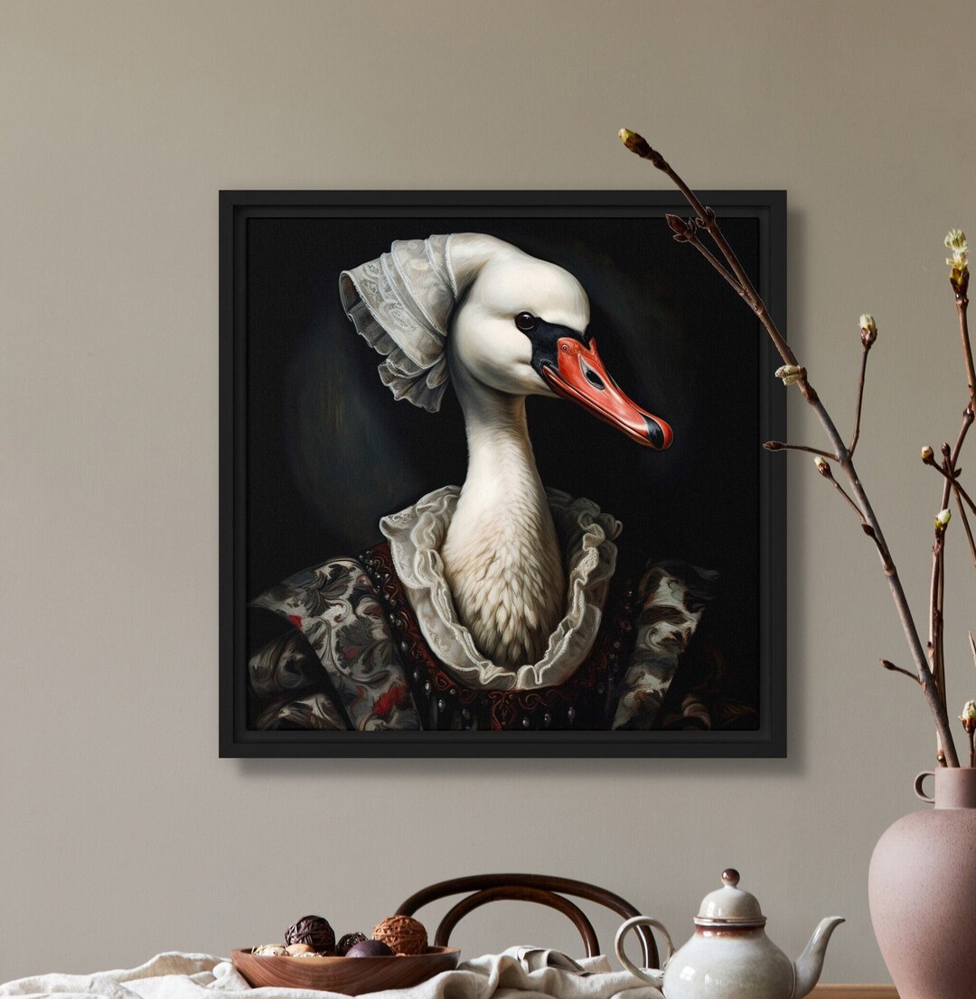 Altered Miss Duck Art Print Rock Star Animal Portrait Royal Regal ...