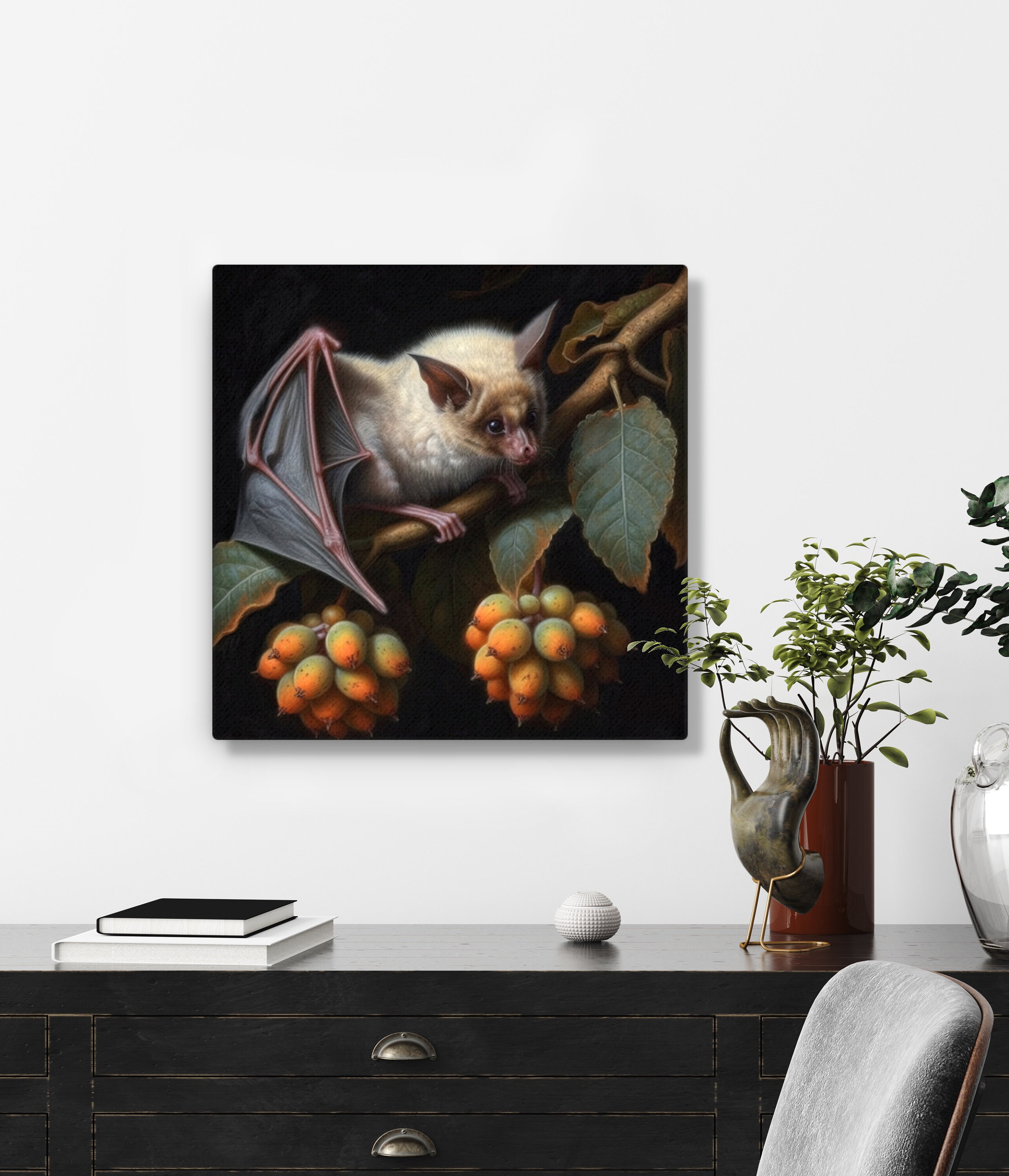 Bat Art Print Albino Fruit Framed Home Creepy Cute Witch Décor Occult ...