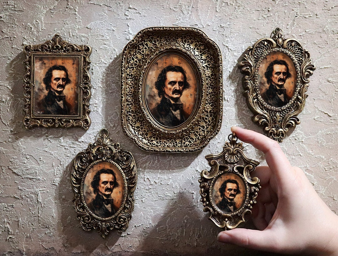 Edgar Painting Allan Poe Print Goth Poem Haunted Miniature Wall Art ...