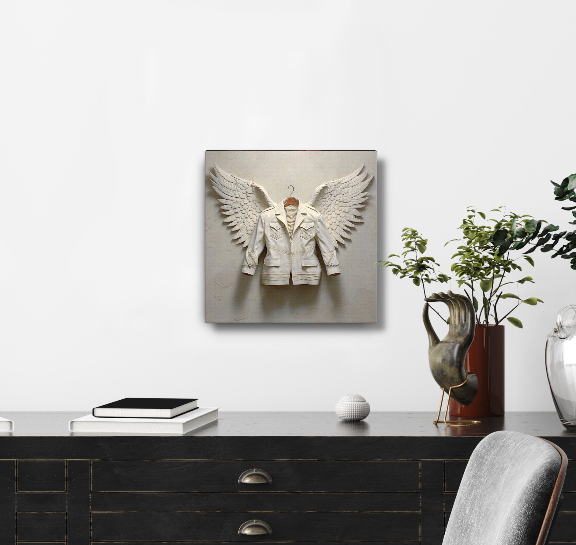Angel Wings Art Print Taken off Jacket Hanger Home Cute Delicate Grace ...