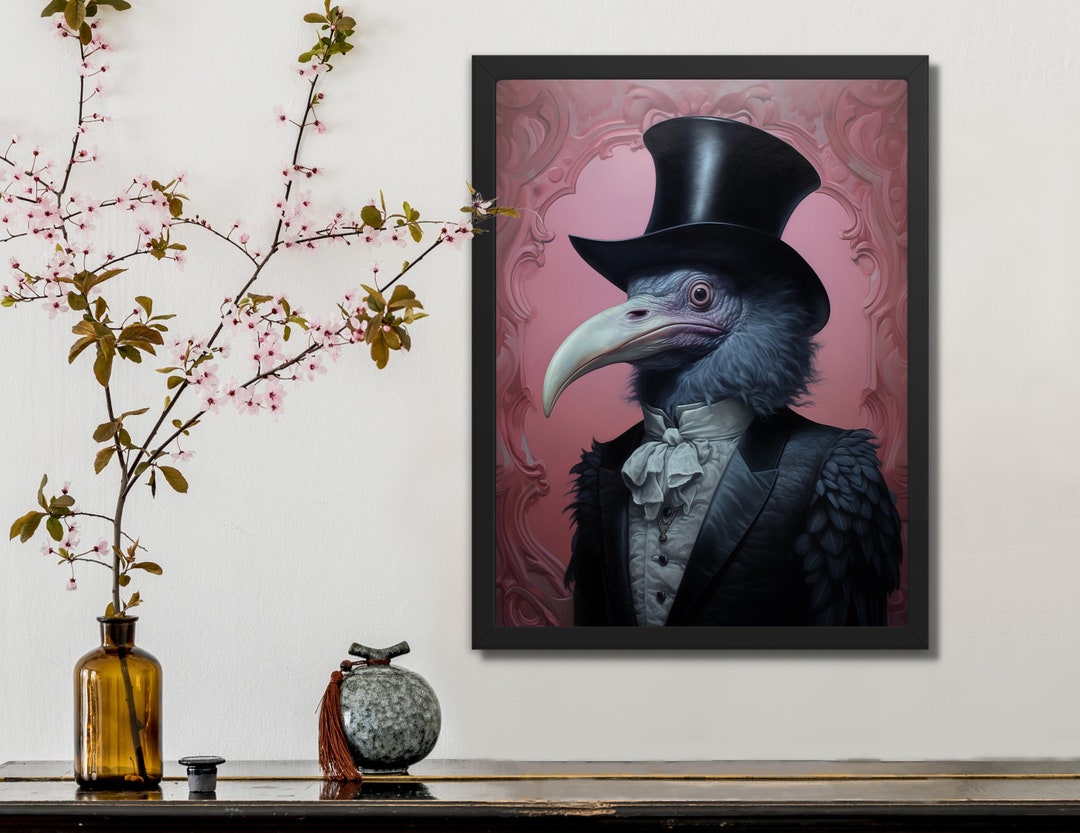 Altered Mister Raven Art Poster Victorian Crow Vintage Print Animal ...