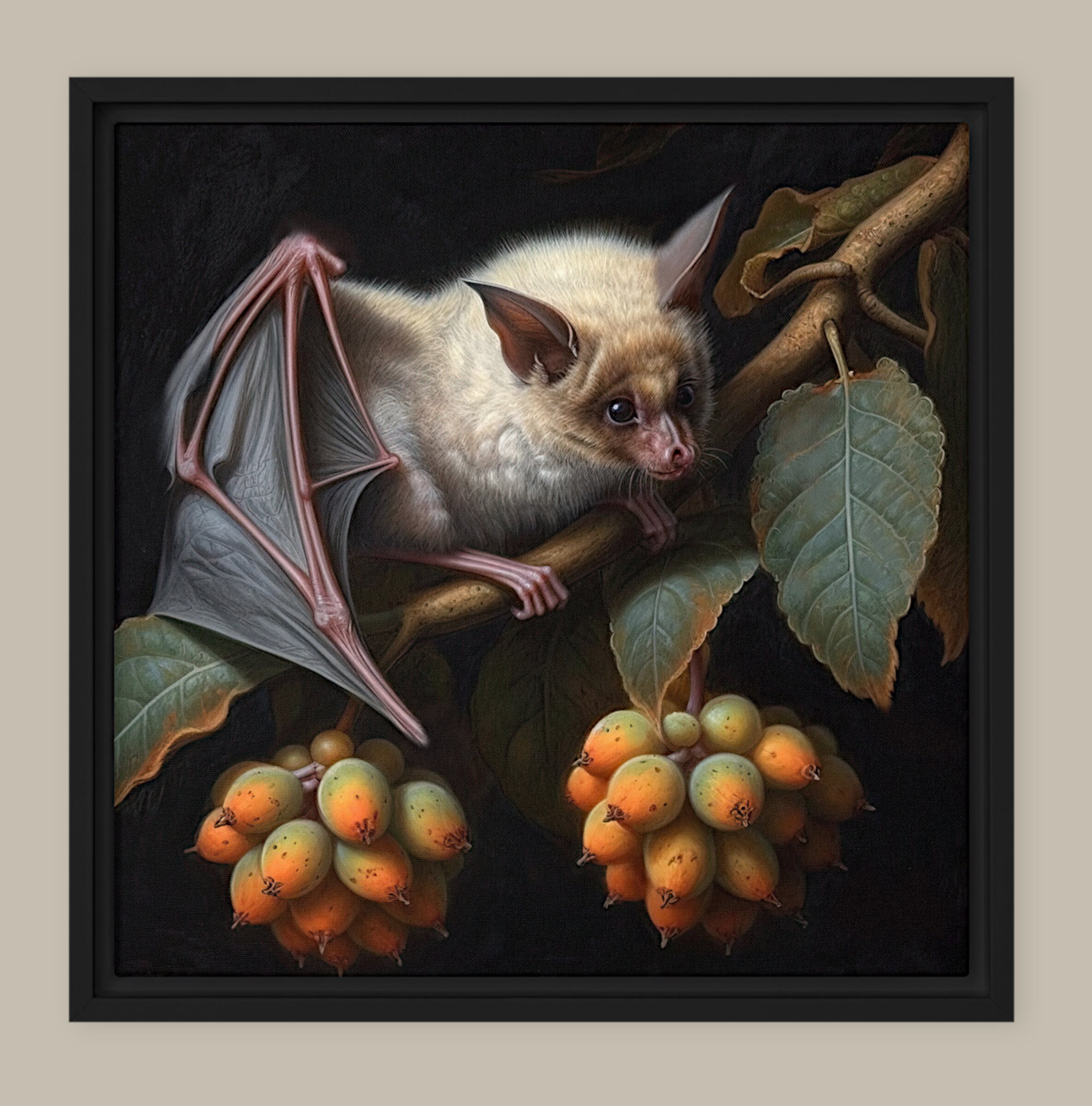 Bat Art Print Albino Fruit Framed Home Creepy Cute Witch Décor Occult ...