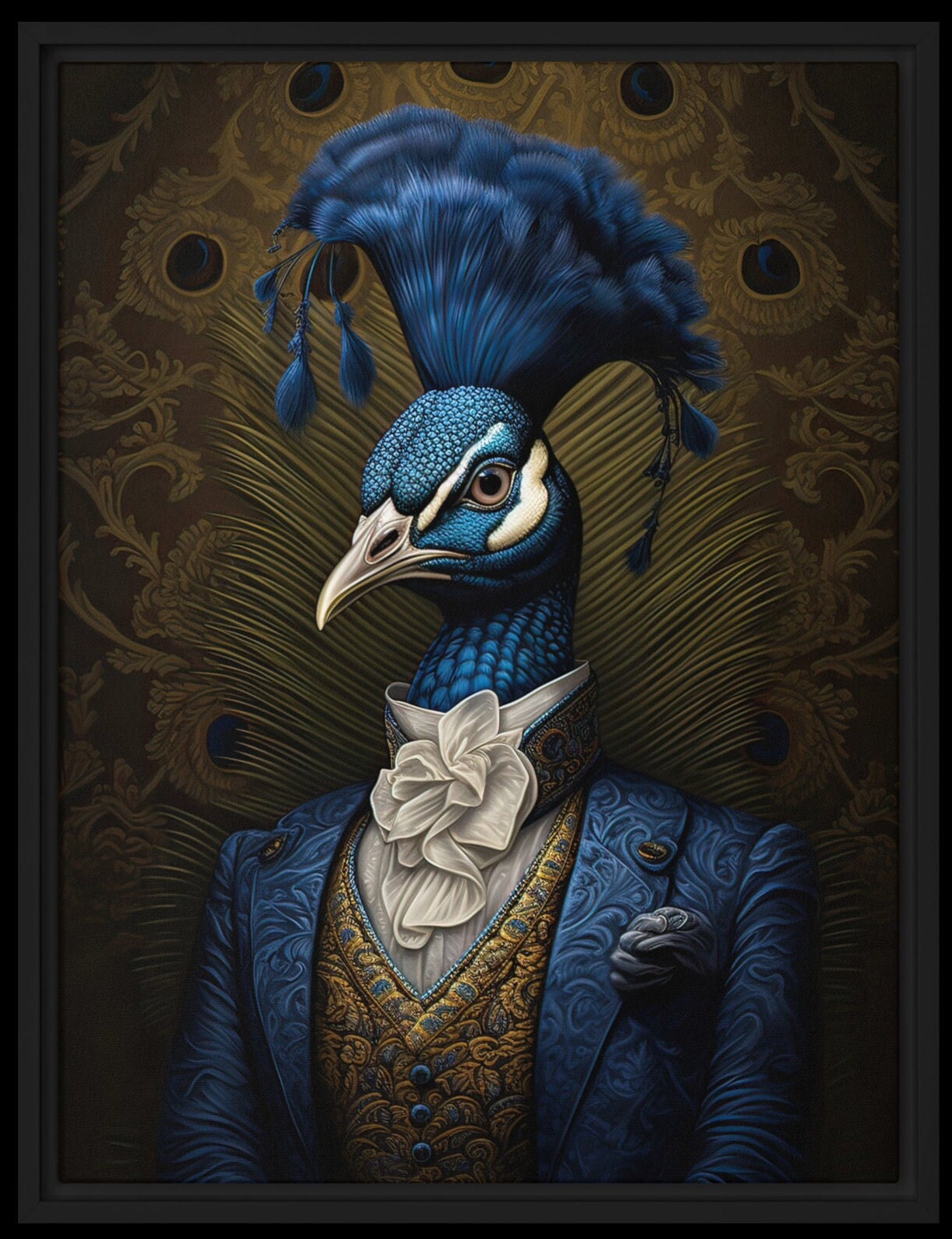 Altered Mister Peacock Art Print Rock Star Animal Portrait Royal Regal ...