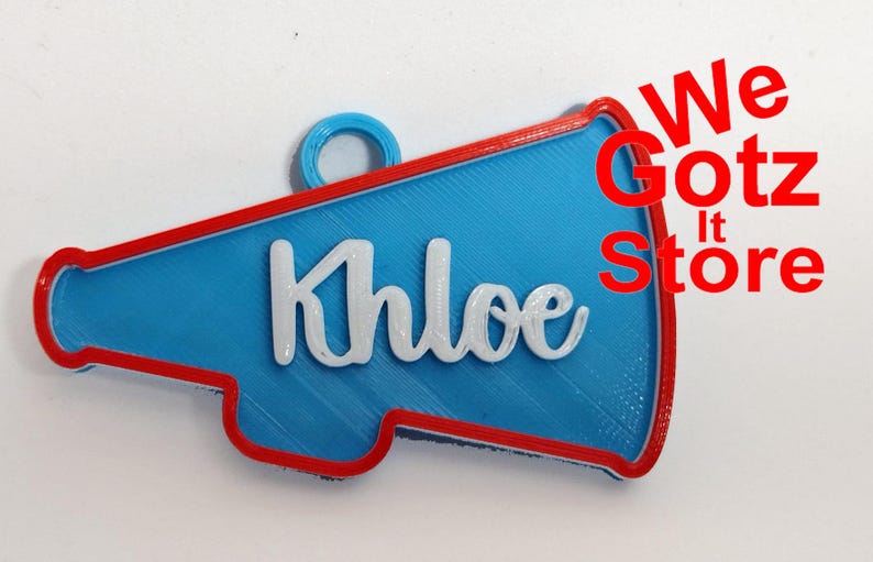 Cheer Megaphone Custom Name and Colors Homecoming Plastic Mum Trinket ...