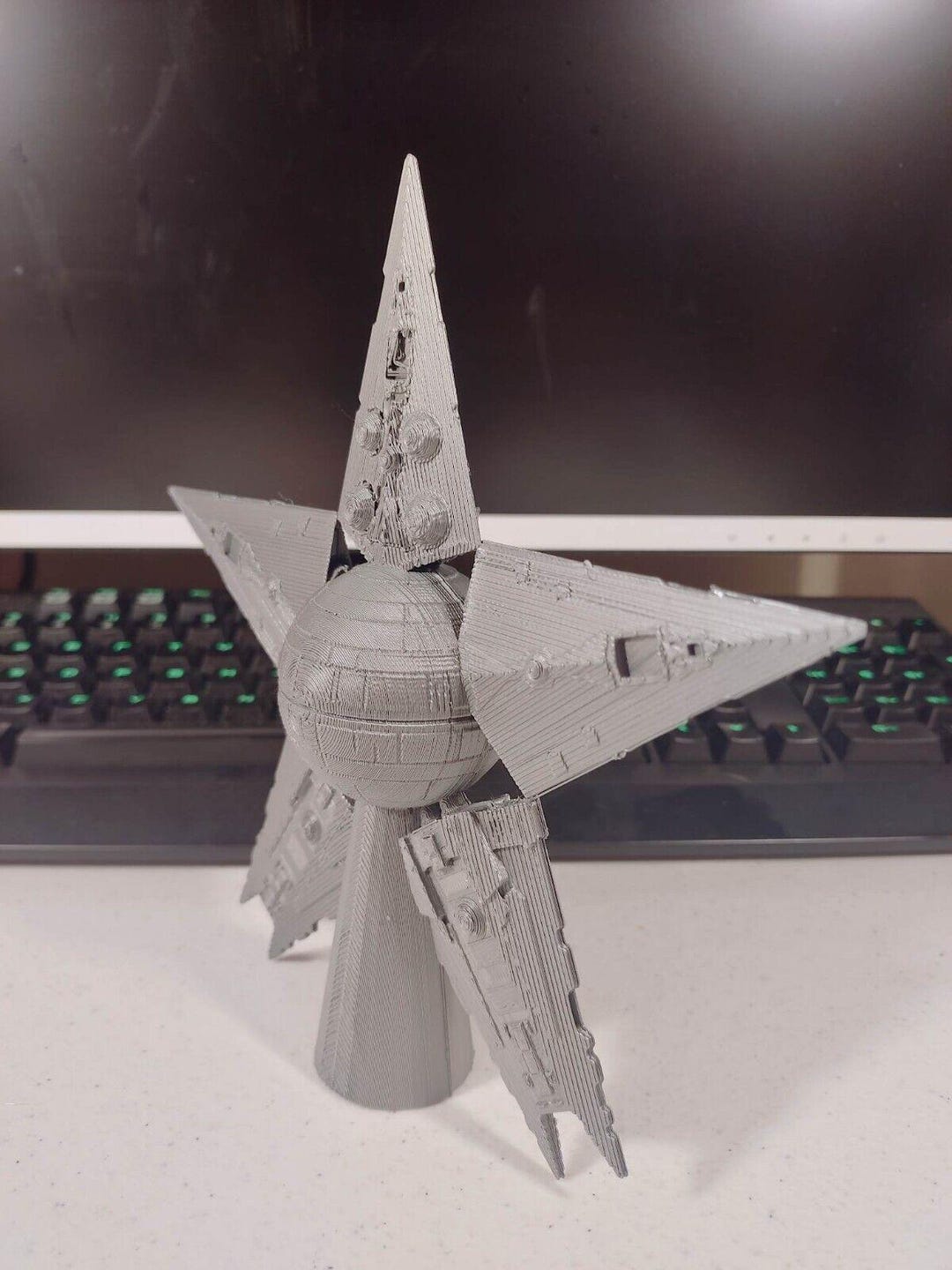 Star Wars Death Star Christmas Tree Topper (3d Printed) Silver Silk - Etsy