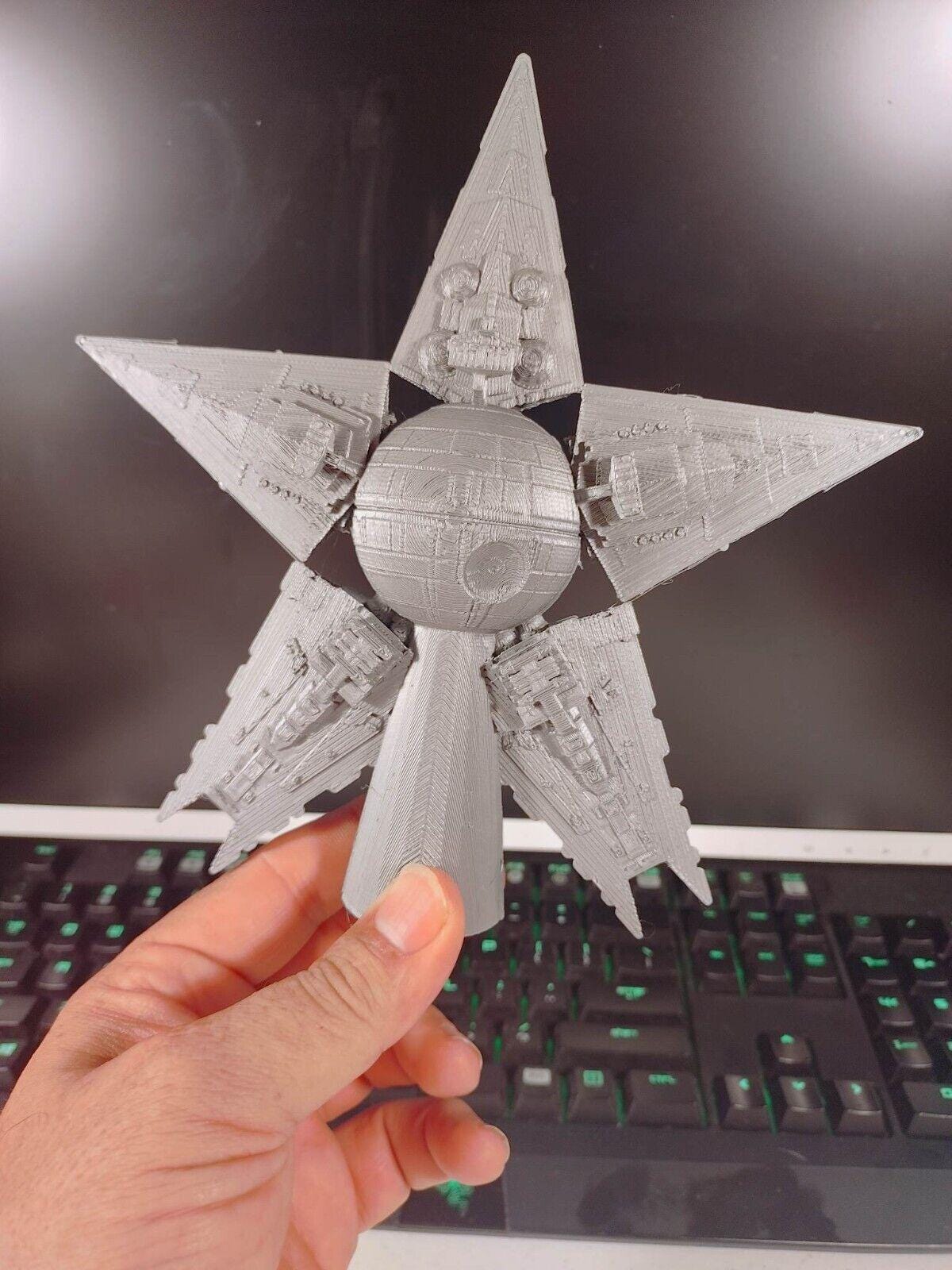 Star Wars Death Star Christmas Tree Topper (3d Printed) Silver Silk - Etsy