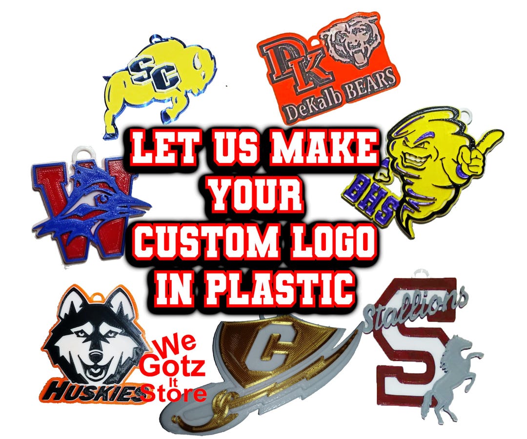 Custom High School Logo Plastic Trinket 4" School LOGO Custom PLASTIC ...