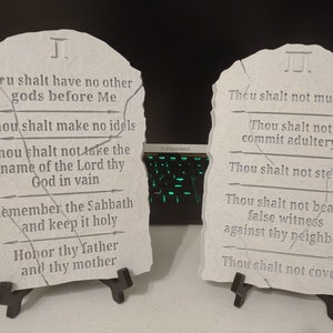 Ten Commandments Tablets English - 3d Printed, 9x6 Inches - 2 FREE ...