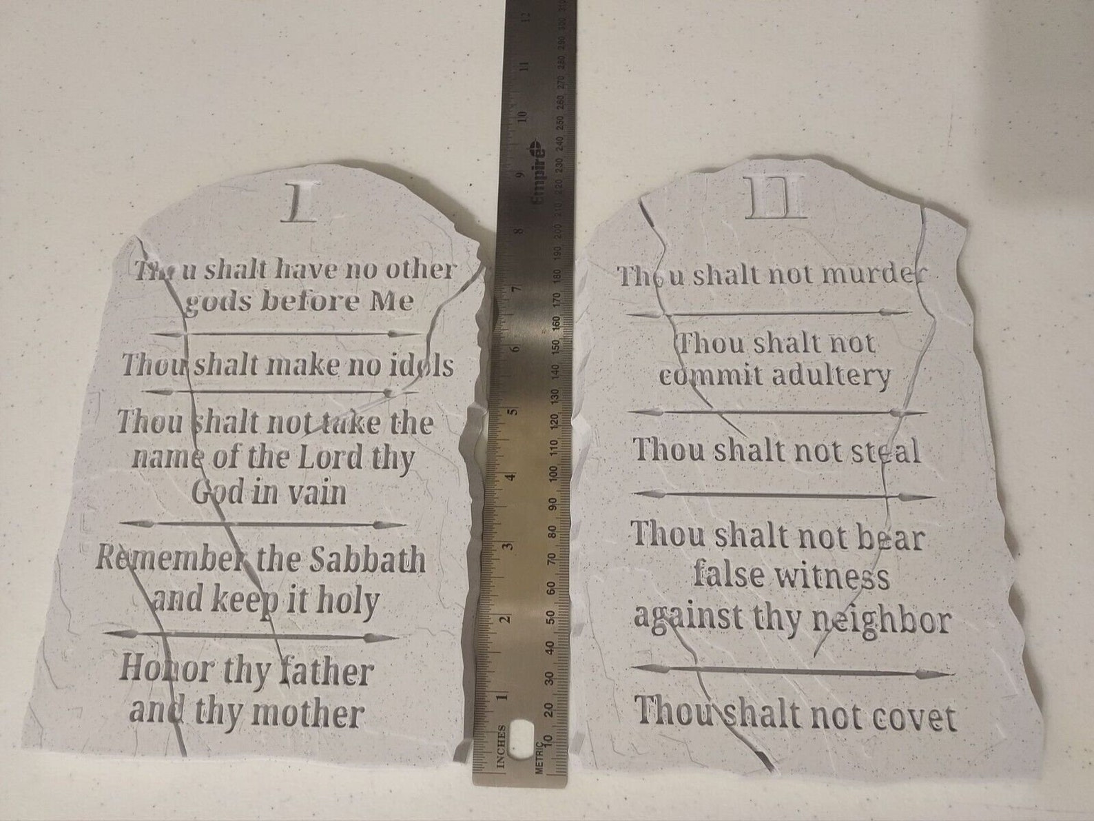 Ten Commandments Tablets English - 3d Printed, 9x6 Inches - 2 FREE ...