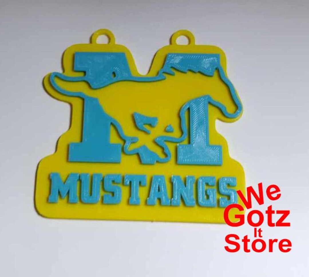 Mcallen Memorial Mustangs High School LOGO Large Custom PLASTIC Trinket ...