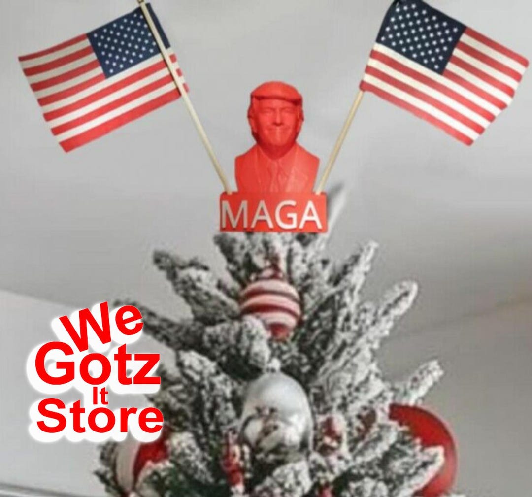 Trump Christmas Tree Topper MAGA Ornament Gift, Trump 2024 Ornament 2 ...