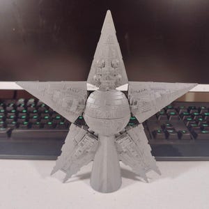 Star Wars Death Star Christmas Tree Topper (3d Printed) Silver Silk - Etsy