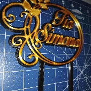 Custom Floral Frame Personalized Plastic Cake Topper - Etsy