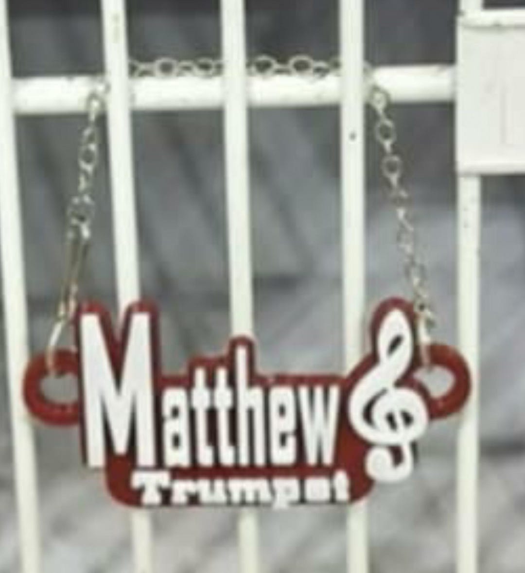 Locker Name Plate With CHAIN Custom Name, Title/instrument Name and ...