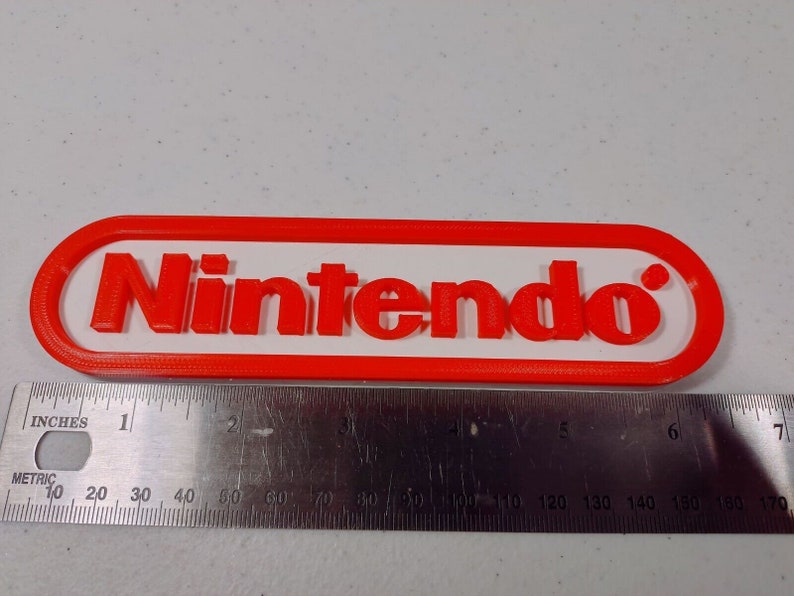 Nintendo Logo Sign - 3D Printed - 3 SIZES - Desk & Shelf Art, Wall ...