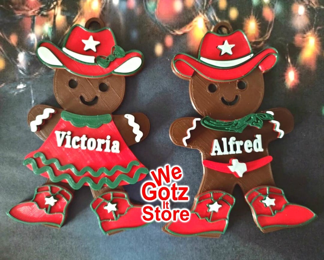 Gingerbread Cookie Christmas Ornament Custom Western Cowboy or Cowgirl ...
