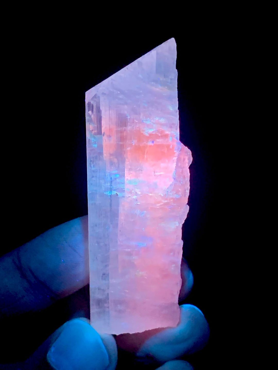 Natural Fluorescent Kunzite and Pink Tourmaline Crystal Specimen From ...