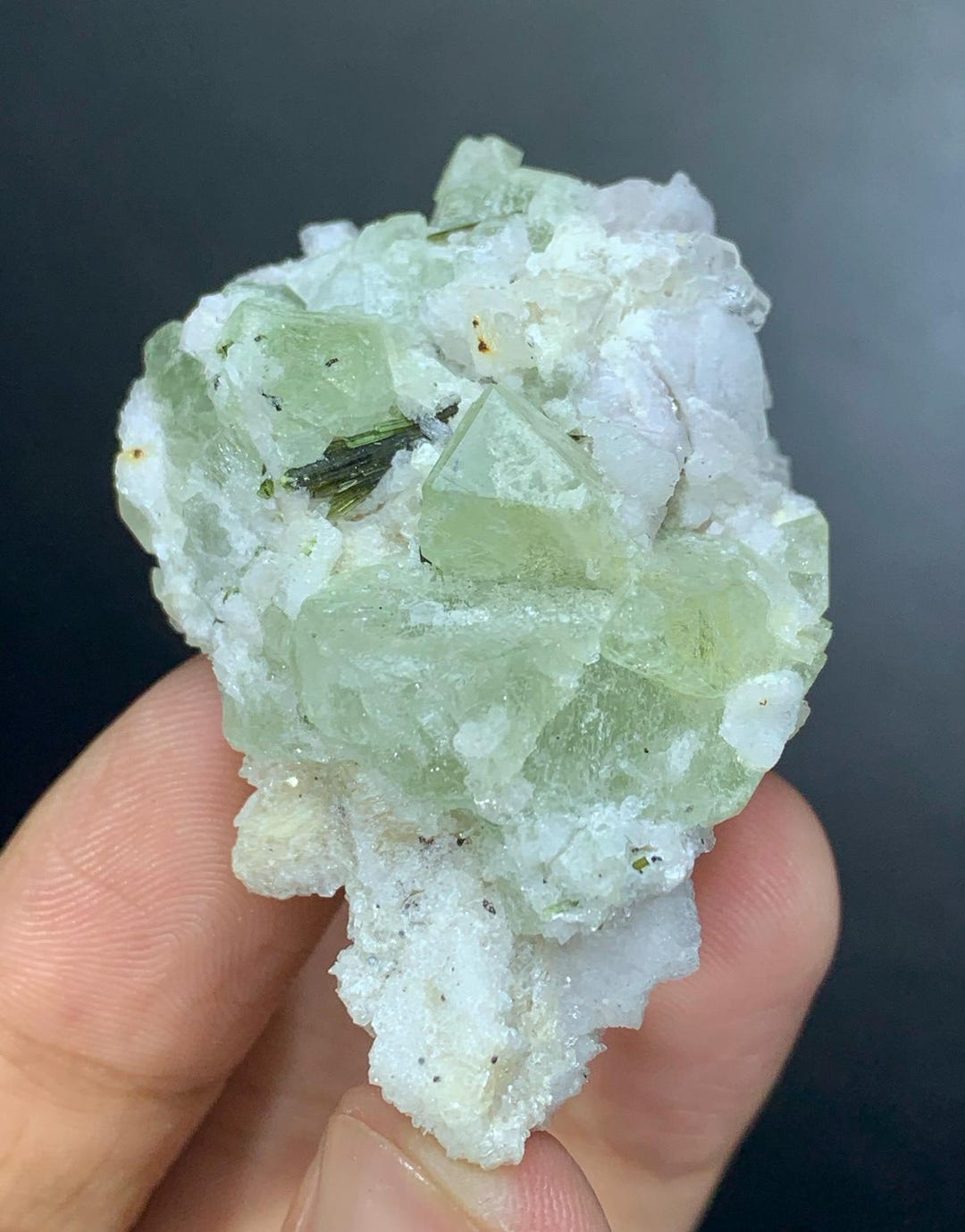 Natural Apple Green Herderite Crystal Specimen From Pakistan, 42 Grams ...