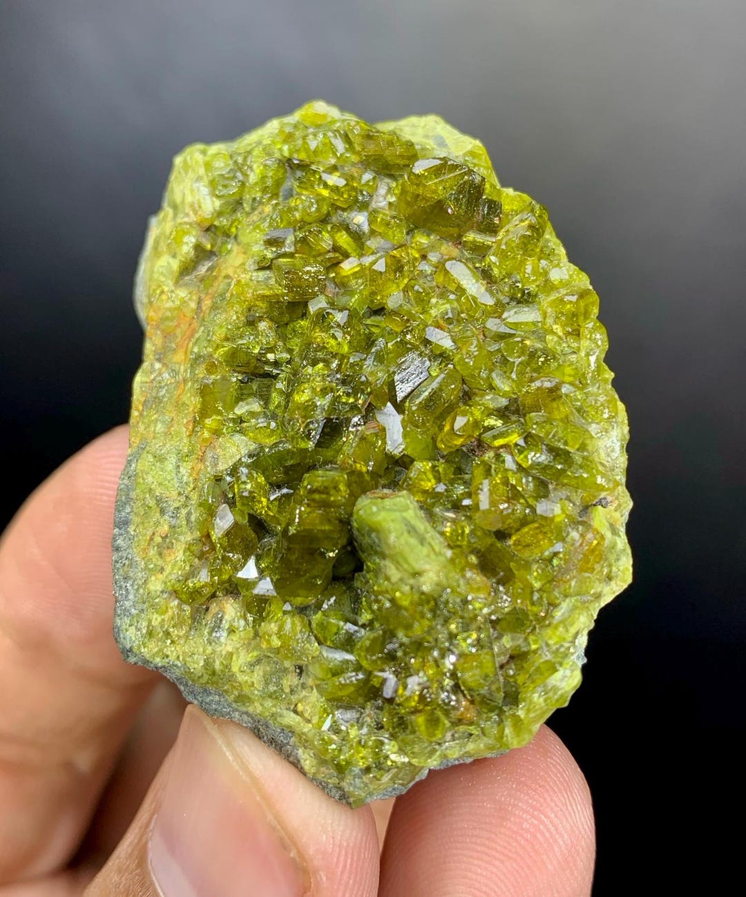 Beautiful Green Color Epidote Crystal Bunch Specimen, Epidote Cluster ...